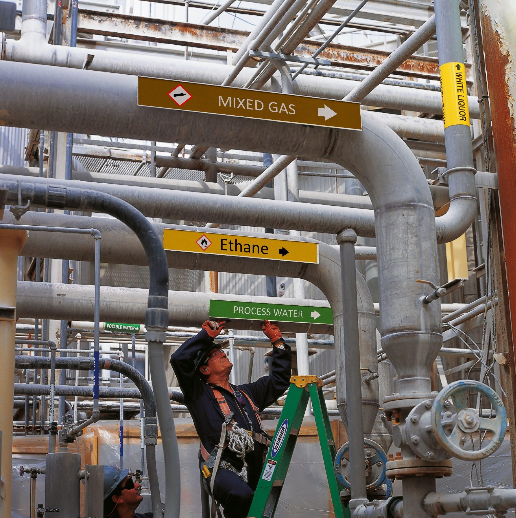 Clearly identify pipes for more safety at work